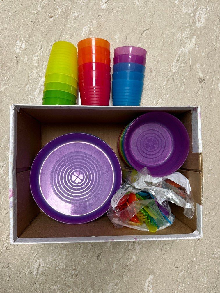 Colourful rainbow IKEA kids cutlery set x 17, Furniture & Home Living ...
