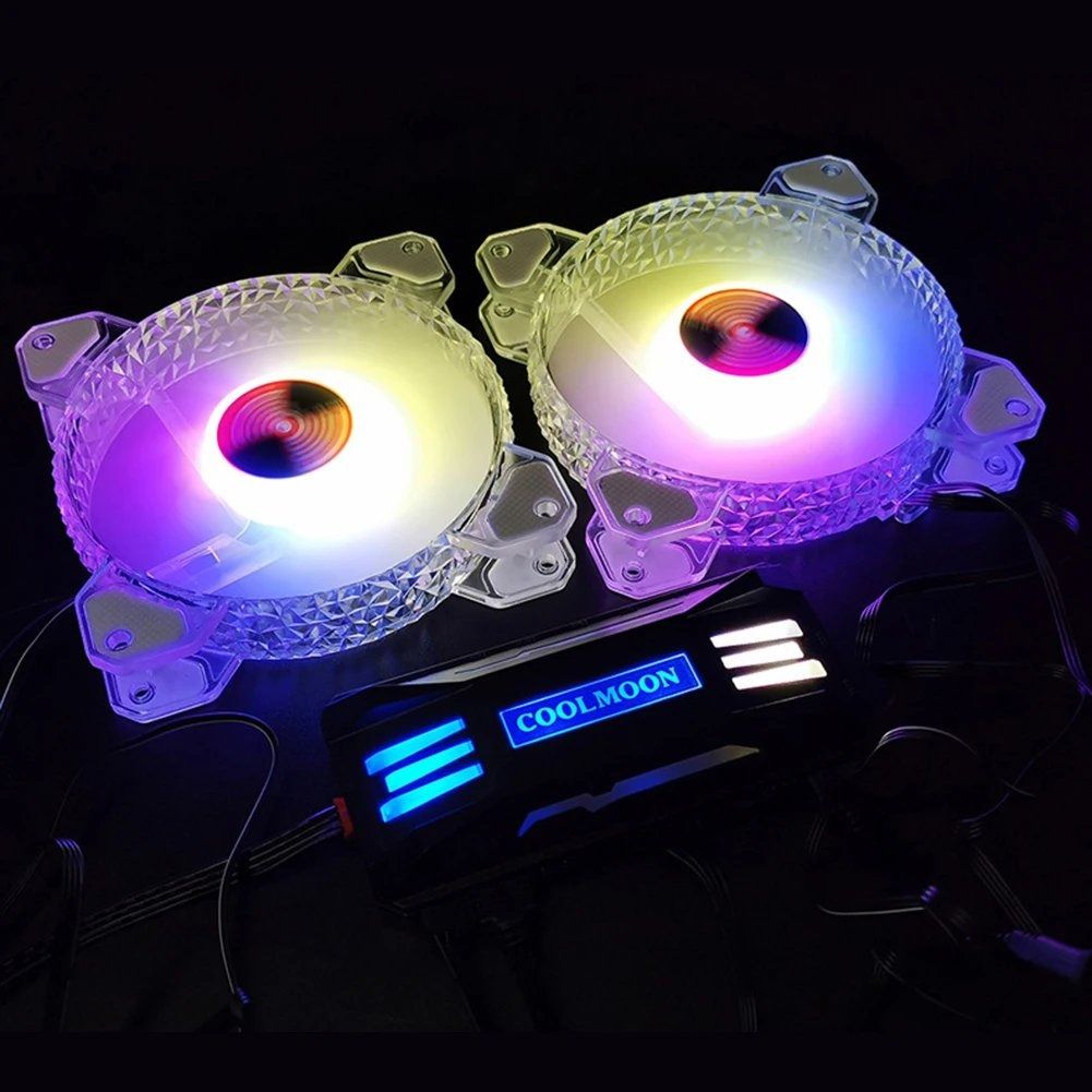 COOLMOON RGB Controller 4Pin PWM 5V 3Pin ARGB Cooling Fan Smart ...