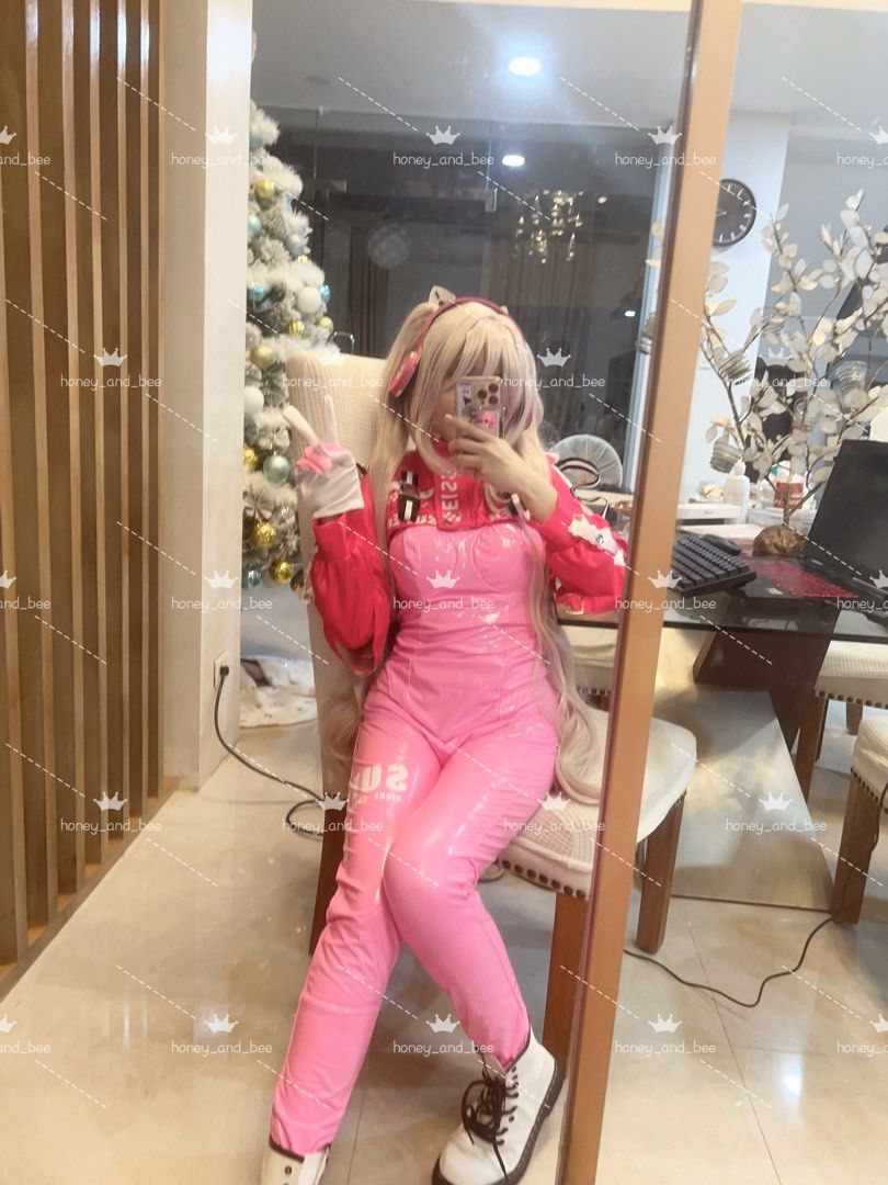 Cosplay Nikke Game Alice Default Costume Pink Bodysuit and Wig with ...