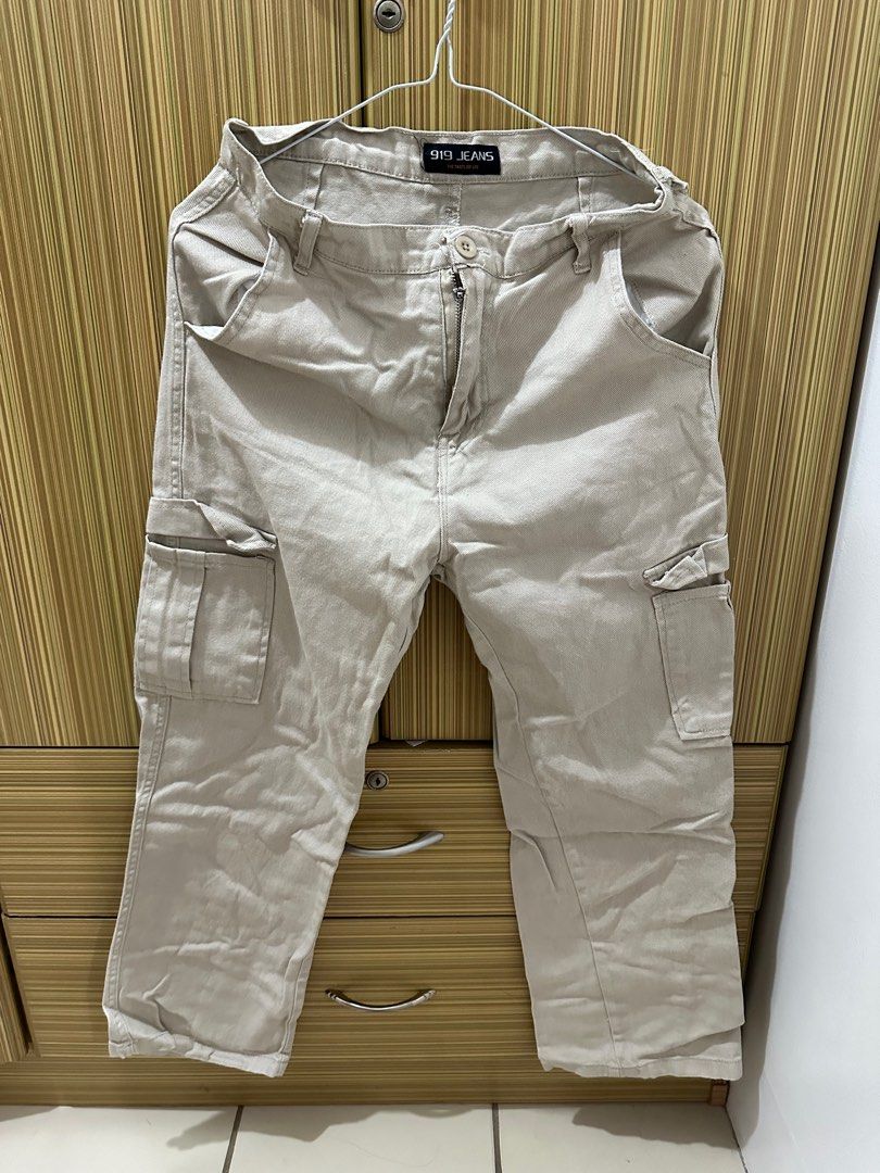 Cream Cargo Pants, Women's Fashion, Bottoms, Other Bottoms on Carousell