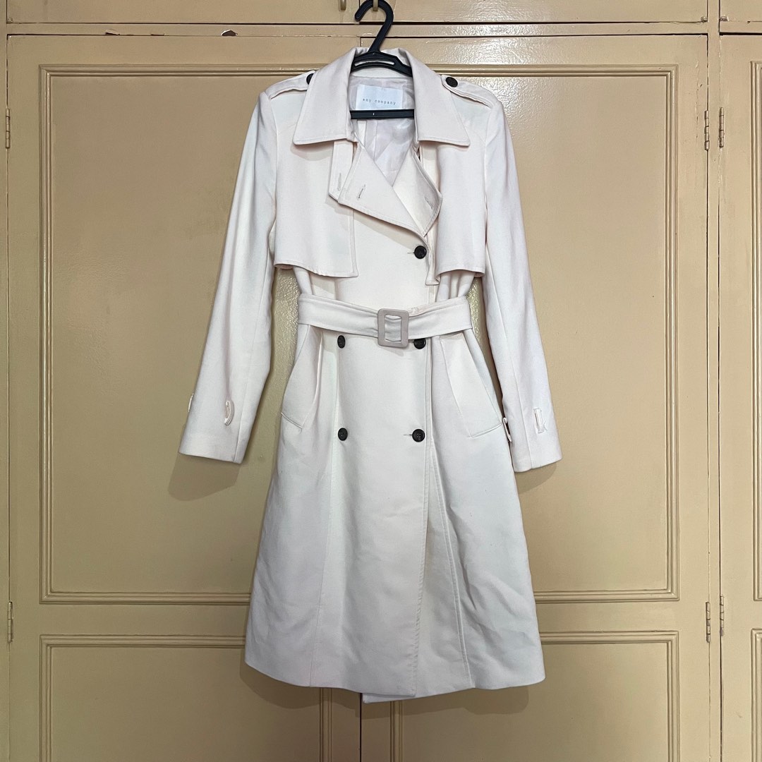 Cream Trench Coat, Women's Fashion, Coats, Jackets and Outerwear on Carousell