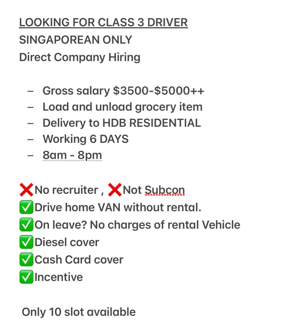 Delivery Driver CLASS 3, Jobs, Transport & Delivery on Carousell