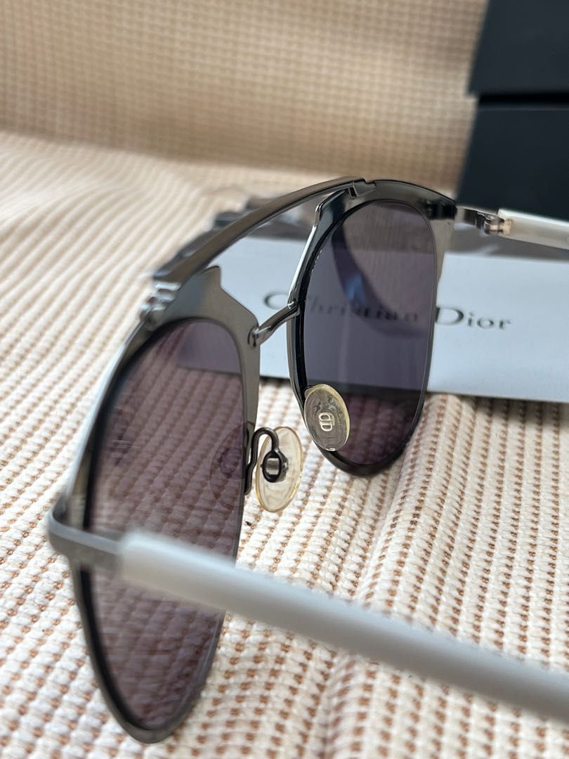 Dior Blue Reflective Sunglasses, Luxury, Accessories on Carousell