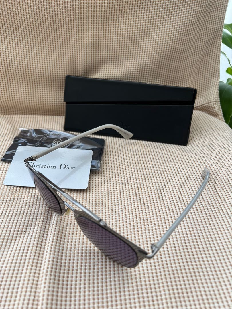 Dior Blue Reflective Sunglasses, Luxury, Accessories on Carousell