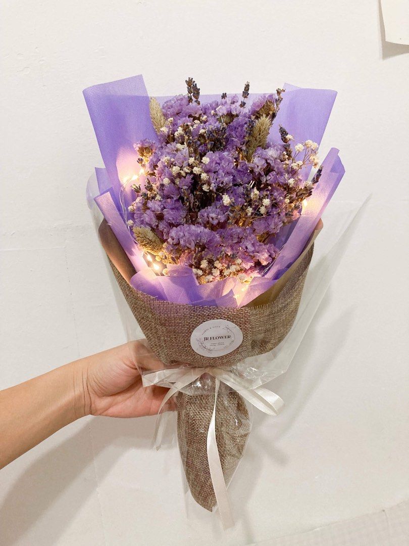 Dried Lavender and Forget me not Flower Bouquet, Hobbies & Toys ...