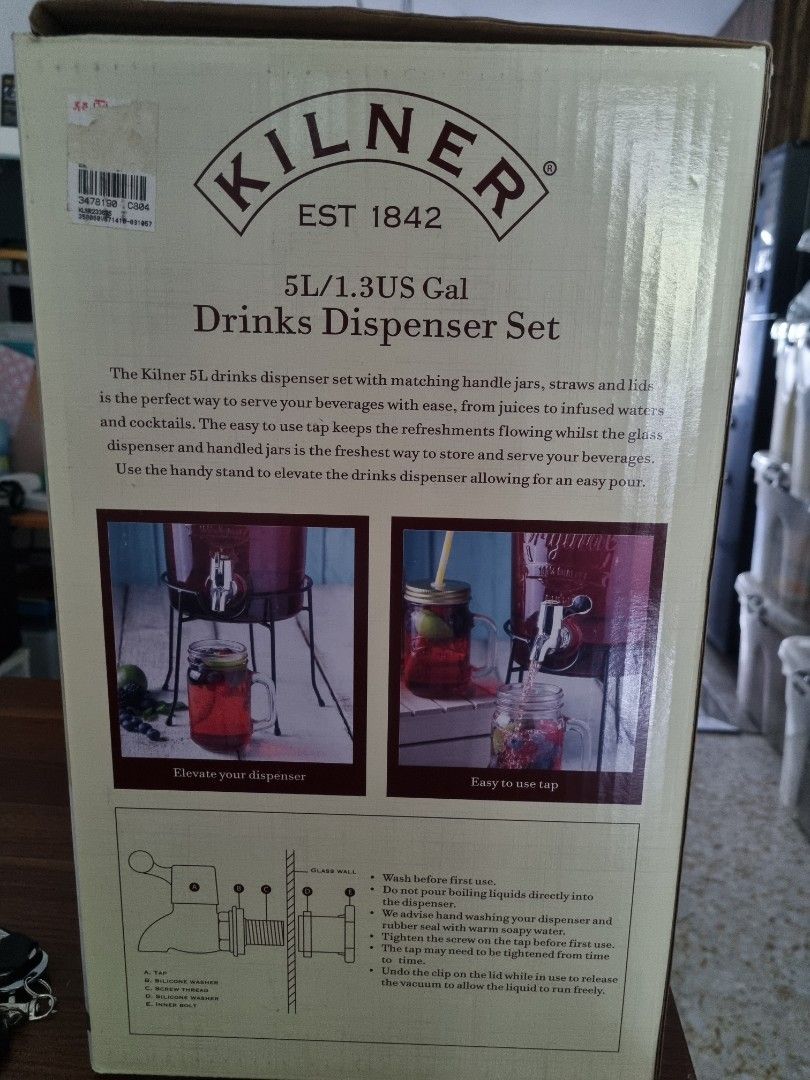 KILNER Drinks dispenser set, Furniture & Home Living, Kitchenware ...