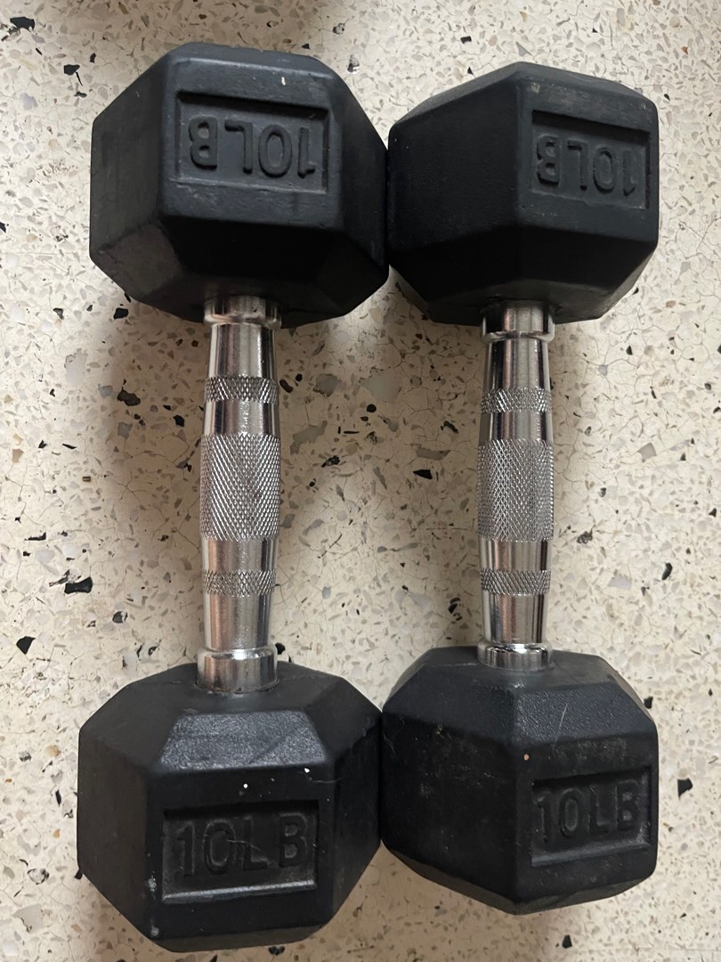 Dumbbells 10 lbs, Sports Equipment, Exercise & Fitness, Weights ...