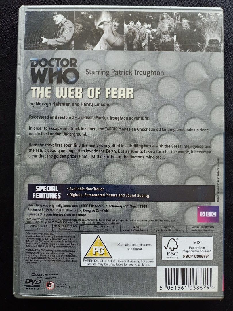 DVD Doctor Who : The Web Of Fear, Hobbies & Toys, Music & Media, CDs ...