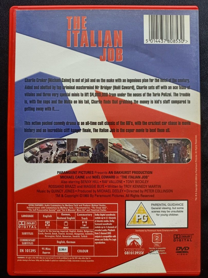 DVD The Italian Job, Hobbies & Toys, Music & Media, CDs & DVDs on Carousell