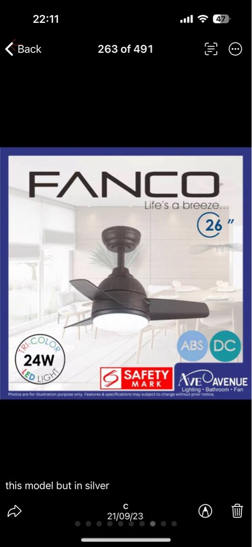 Fanco Ceiling Fan, Furniture & Home Living, Lighting & Fans, Fans on ...