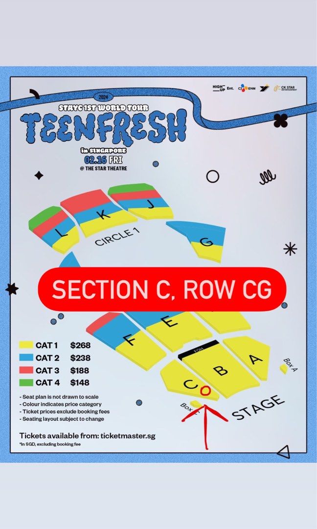 [FIRST 5 ROW] WTS x1 CAT 1 STAYC 1ST WORLD TOUR CONCERT SECTION C ...