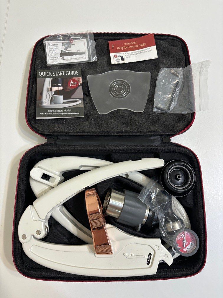 Flair Signature Espresso Maker (Pressure Kit, White), 家庭電器, 廚房電器, 咖啡機及 ...