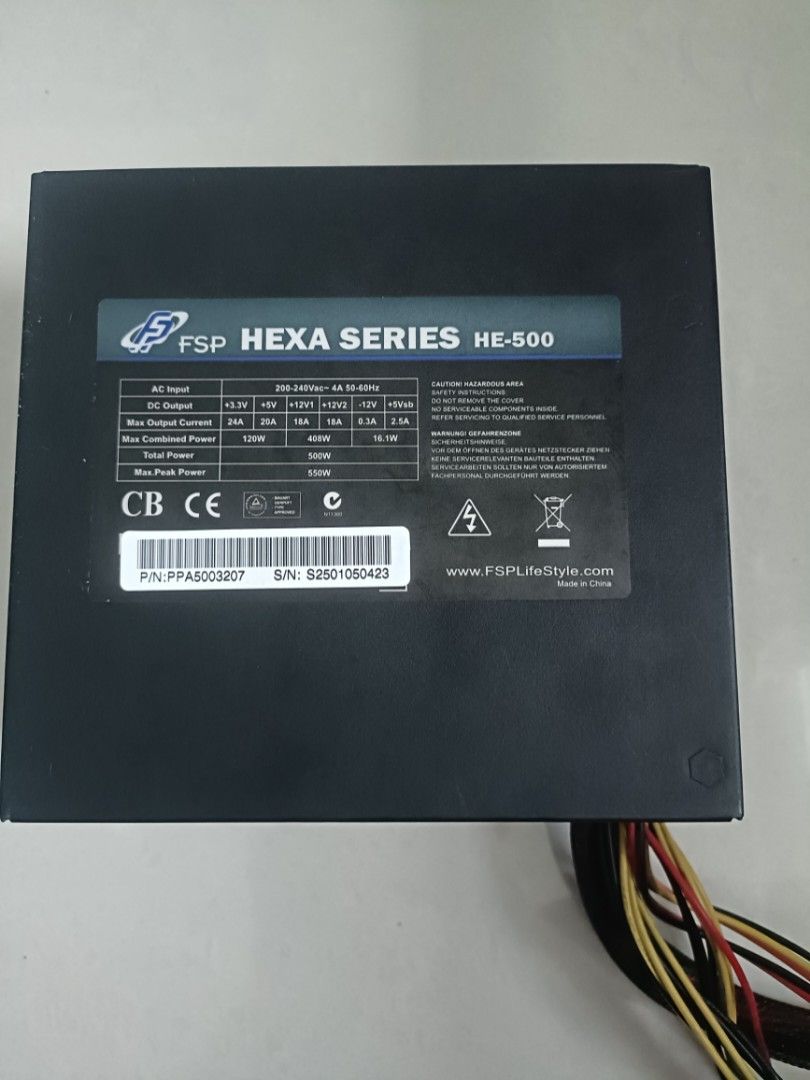 Fsp 500W non modular Psu, Computers & Tech, Parts & Accessories ...