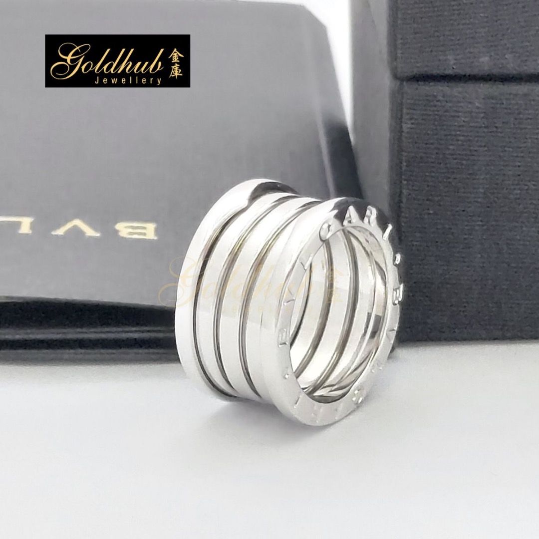 [Full set: EU 51] Pre-loved Bvlgari B-zero1 Four Band Ring in 750 White Gold | Certificate and ...