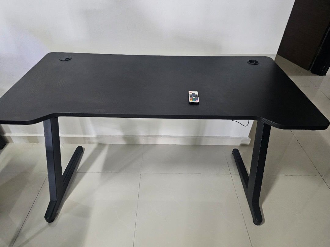 Gaming Table with RGB light Computer Desk Office Table, Furniture & Home Living, Furniture ...