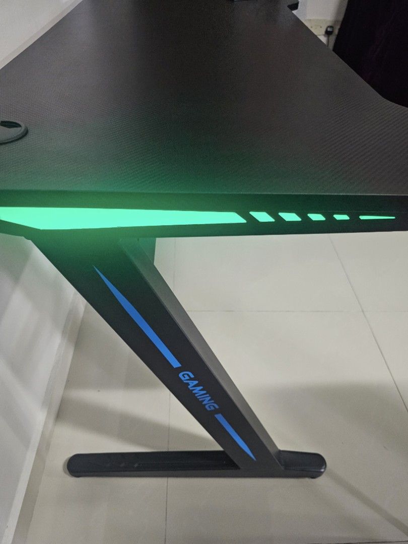 Gaming Table with RGB light Computer Desk Office Table, Furniture ...