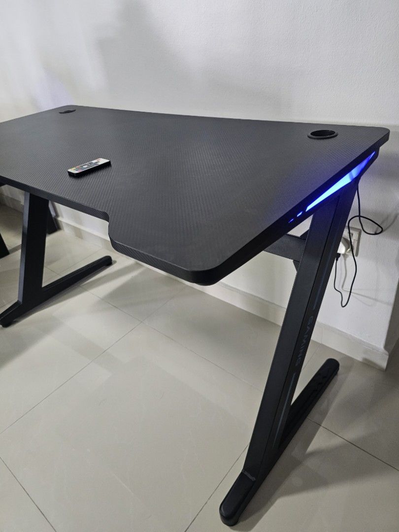 Gaming Table with RGB light Computer Desk Office Table, Furniture ...