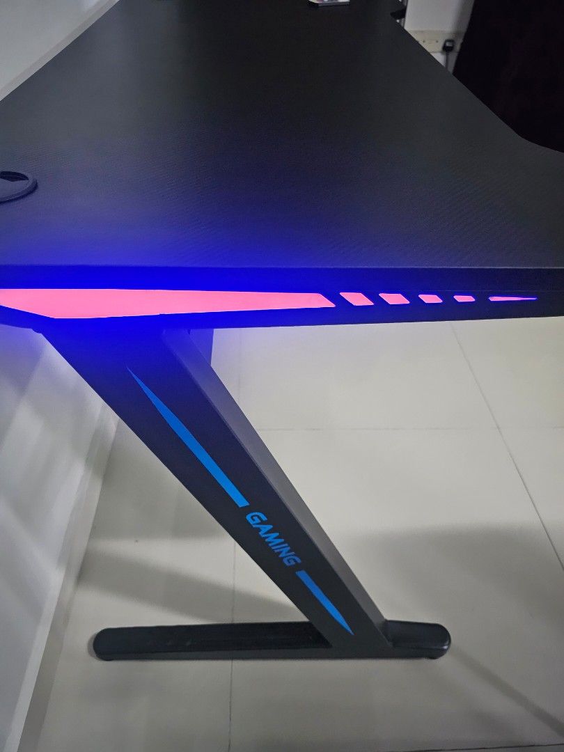 Gaming Table with RGB light Computer Desk Office Table, Furniture ...