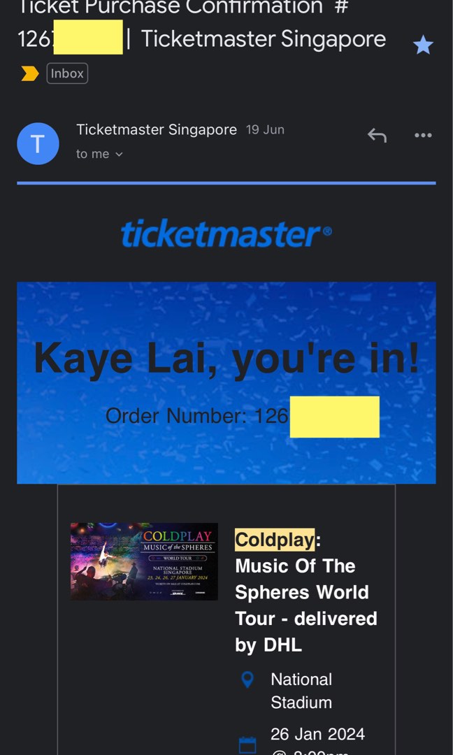[GENERAL STANDING] Coldplay: Music Of The Spheres World Tour Singapore ...