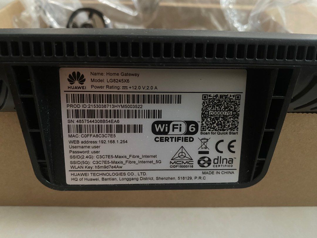 Huawei Wifi 6 LG8245X6 (Maxis), Computers & Tech, Parts & Accessories ...