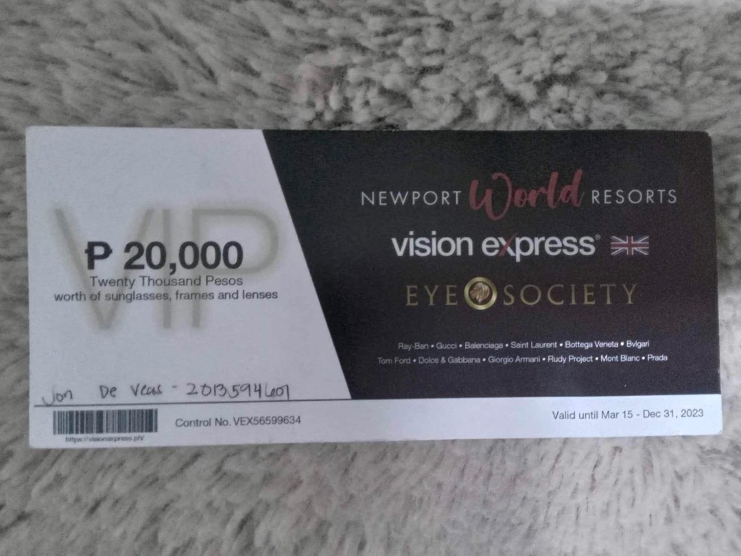 Ideal Vision 20k Voucher, Tickets & Vouchers, Vouchers on Carousell