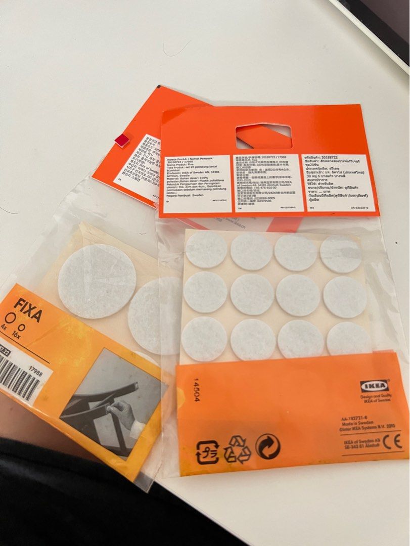 Ikea FIXA stick on floor protector, Furniture & Home Living, Home ...