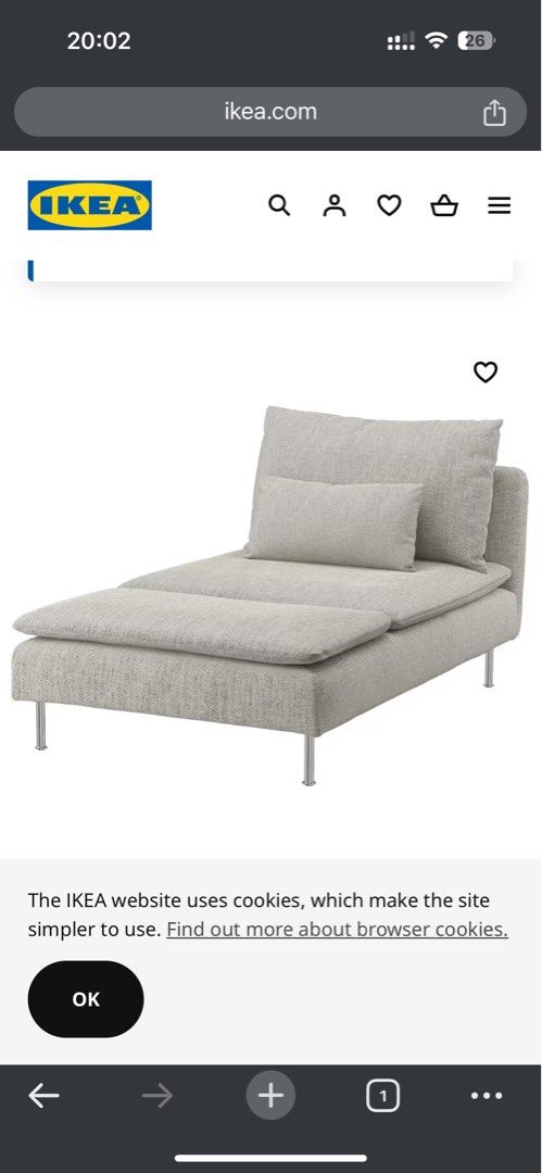 IKEA Soderhamn chaise, 2 armrests, new leather covers, Furniture & Home ...