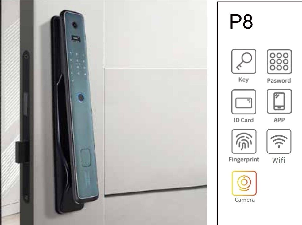 Infinite P8 Digital Lock with Video, WiFi, 2 x Rechargeable Lithium Ion ...