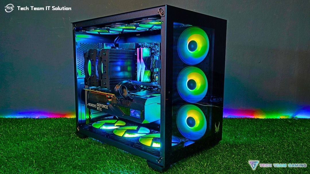 INVASION GT-205 ATX TEMPERED GLASS GAMING CASE (WITH 6 ARGB FANS) BLACK ...