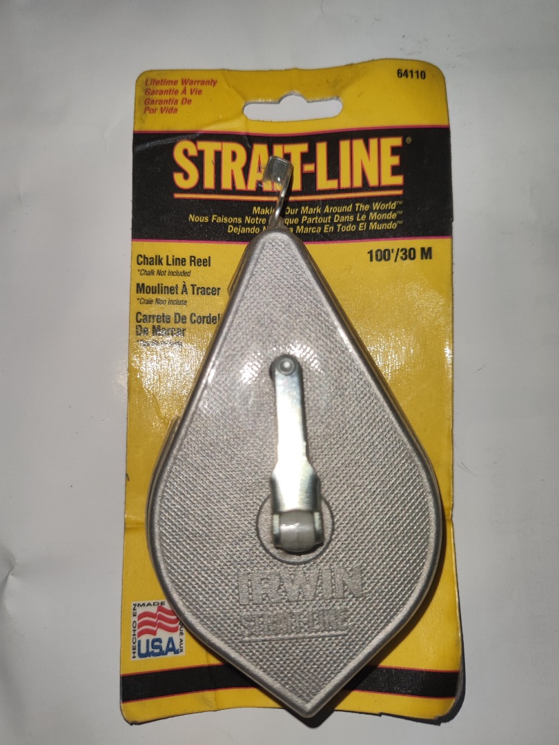 IRWIN STRAIT-LINE Chalk Line Reel,100 Ft,2 Oz,Aluminum, Commercial ...