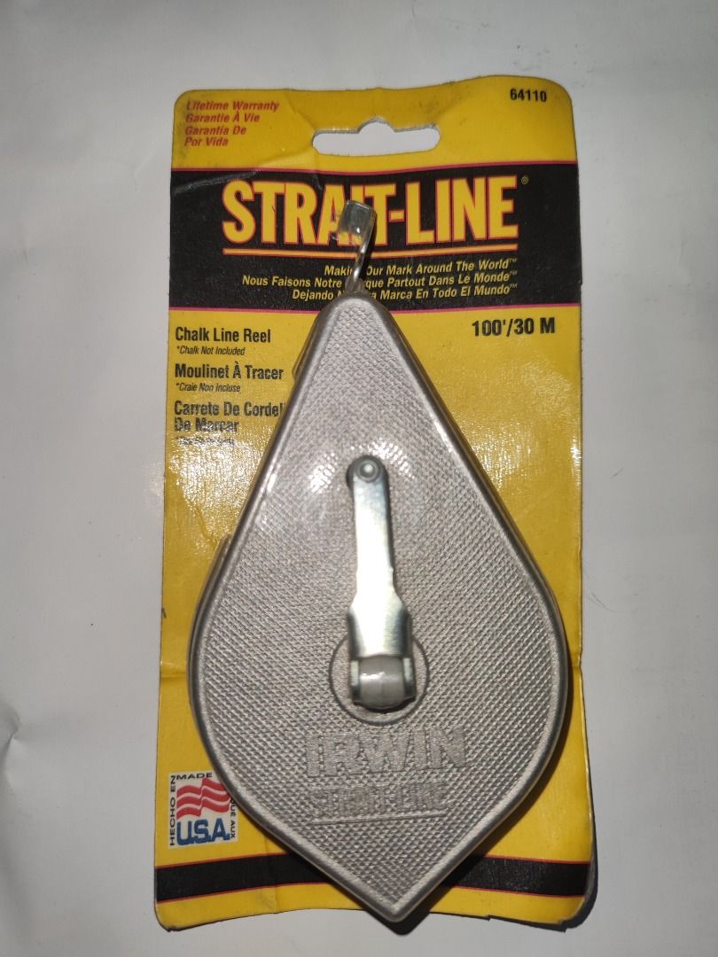 IRWIN STRAIT-LINE Chalk Line Reel,100 Ft,2 Oz,Aluminum, Commercial ...