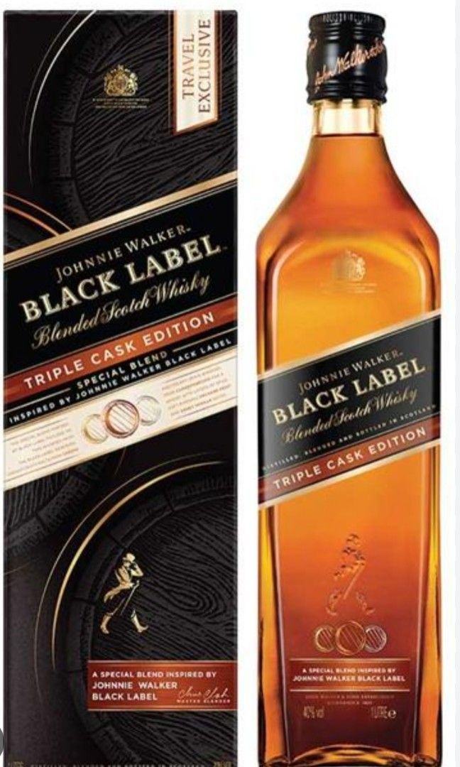 Johnnie Walker Black Label Triple Cask 1L, Food & Drinks, Alcoholic ...