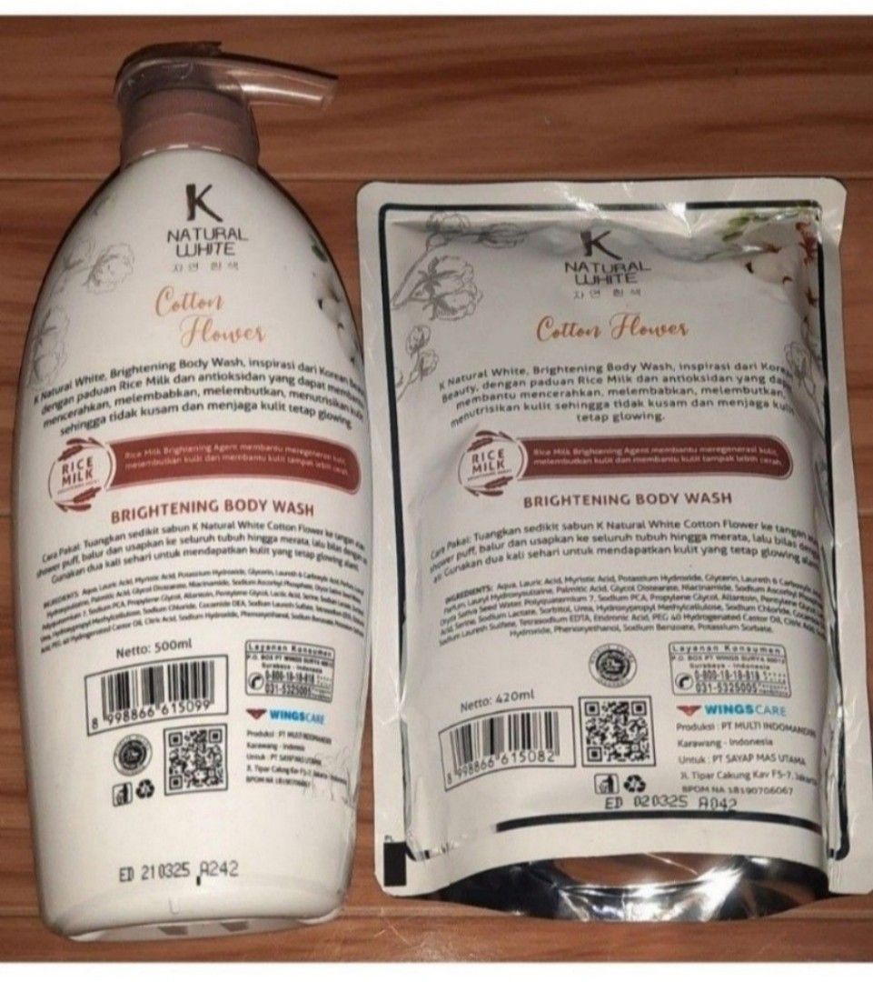 K korean natural white brightening body wash cotton flower 2in1 take all, Kesehatan & Kecantikan ...
