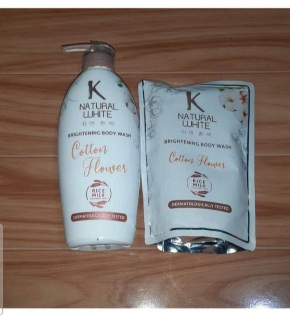 K korean natural white brightening body wash cotton flower 2in1 take all, Kesehatan & Kecantikan ...