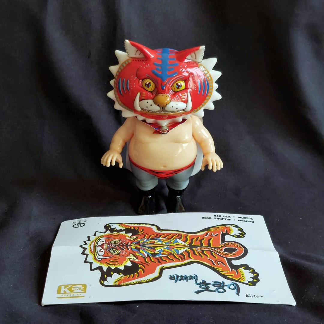 Kaiju One 壹工房 K1 BJJ TIGER MASKED 虎面人 (紅色) 老虎 PLAYMAXX 白宰仲 展覽 限定色 Sofubi 搪膠玩具 kaijuone bjjtiger ...