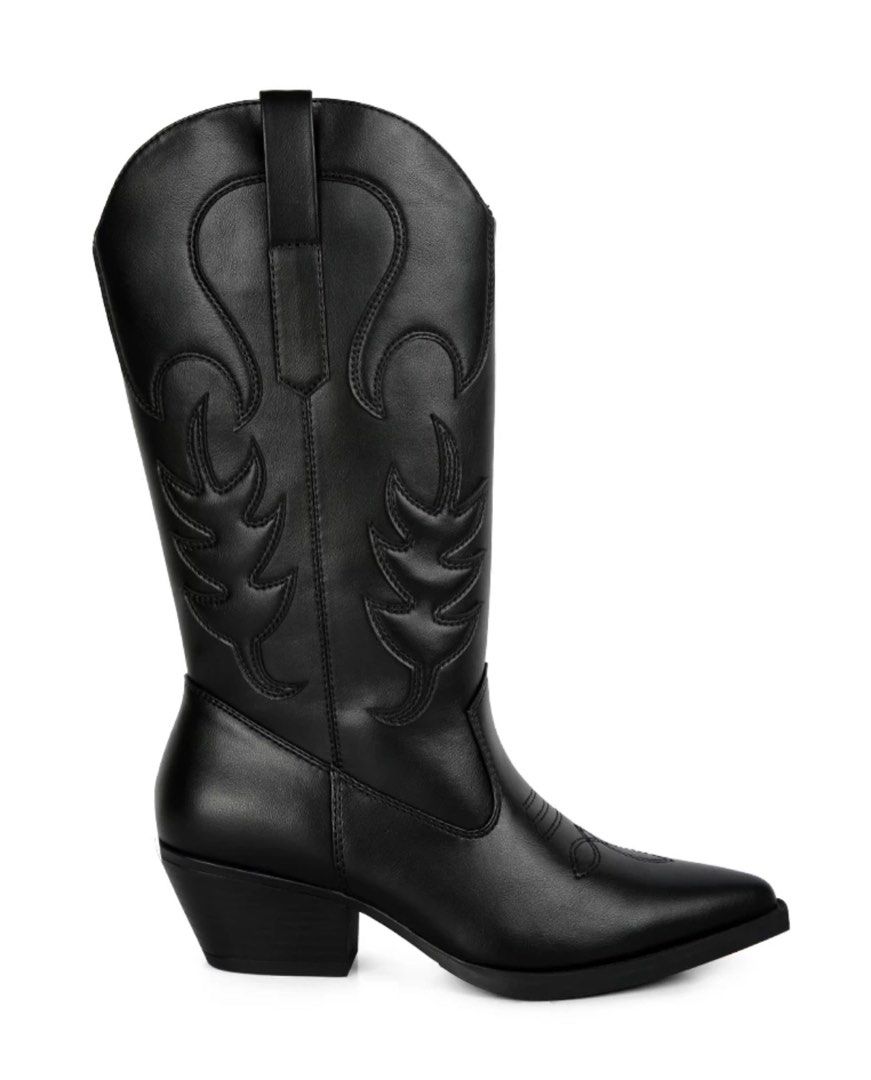 London Rag Black Cowboy Boots, Women's Fashion, Footwear, Boots on ...