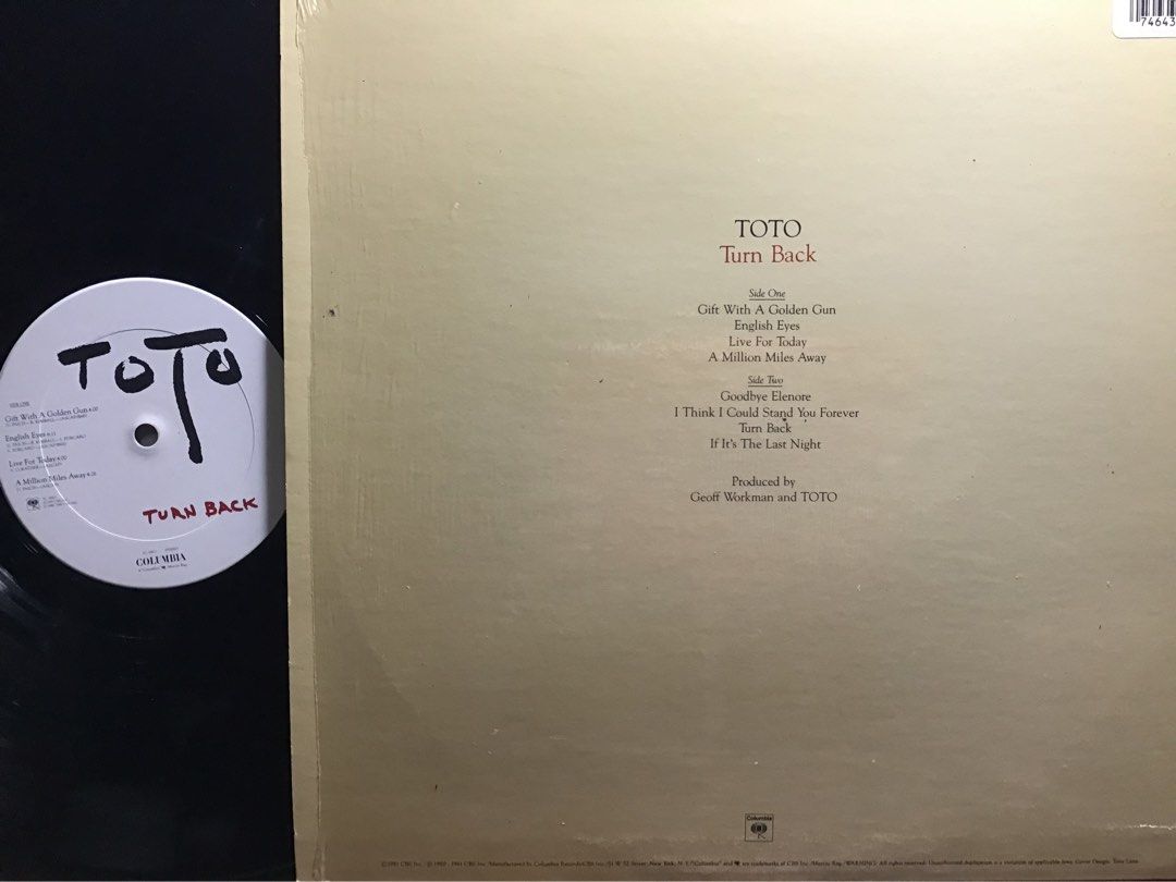 LP Toto - Turn Back OOP USA VINYL RECORD Anubis Piring Hitam 80s Pop ...