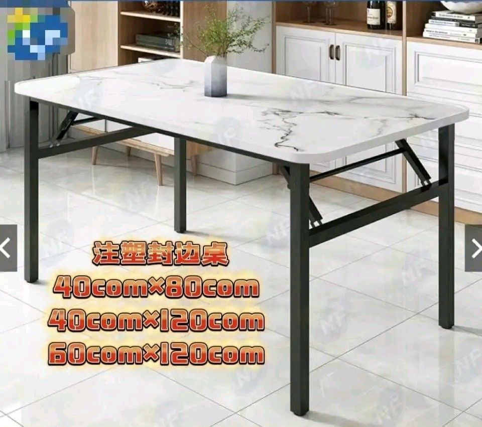 Marble White Folding Table 80X40 750 100X50 800 100X60 850 120X60 900 ...