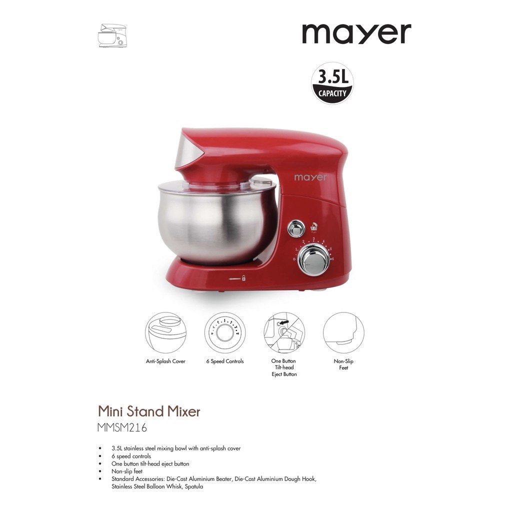 Mayer 3.5L Mini Stand Mixer (Black), TV & Home Appliances, Kitchen ...