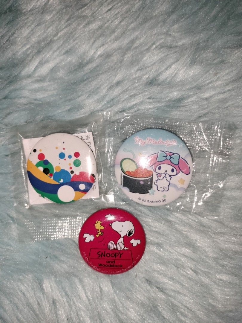 My Melody and Snoopy Pins, Hobbies & Toys, Toys & Games on Carousell