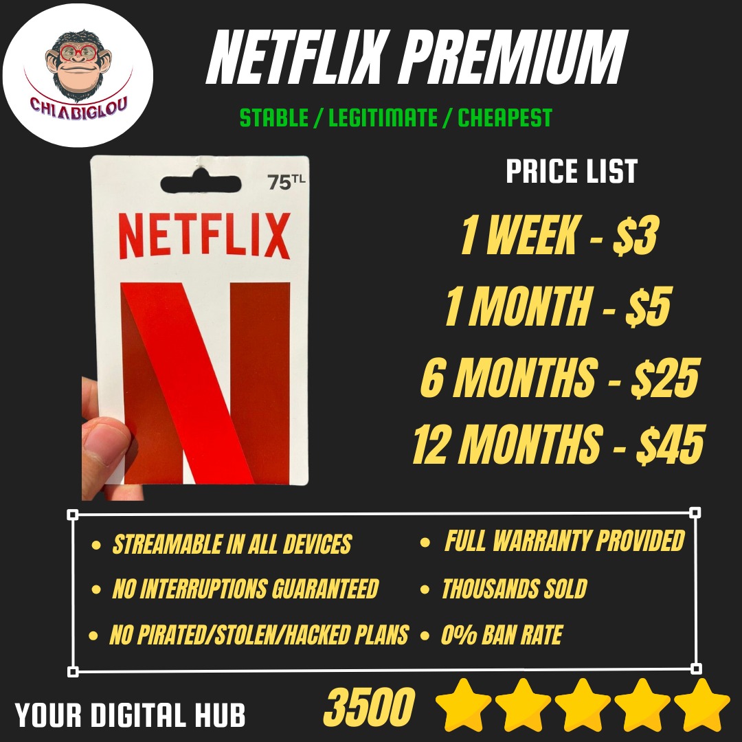 Netflix Premium UHD 4K 1/6/12 Months - $40 Giftcard, Video Gaming ...