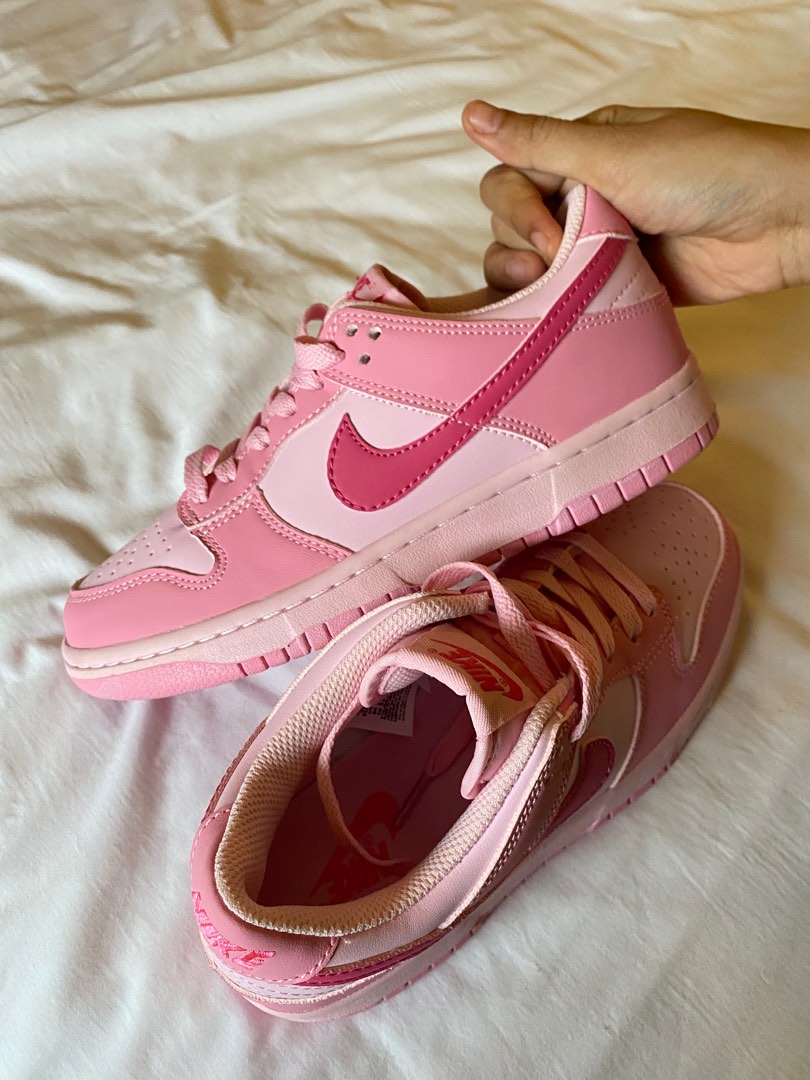 NIKE DUNK LOW TRIPLE PINK / BARBIE GS, Women's Fashion, Footwear ...