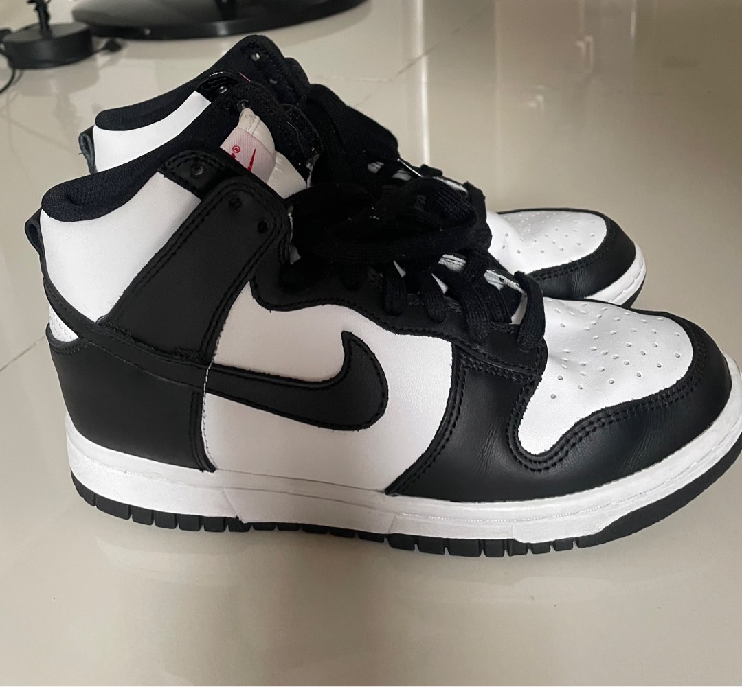 Nike Panda Dunks High Cut Sneakers, Women's Fashion, Footwear, Sneakers ...
