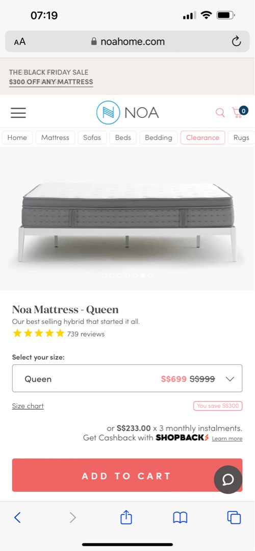 NOA bed mattress queen size for free, Furniture & Home Living ...
