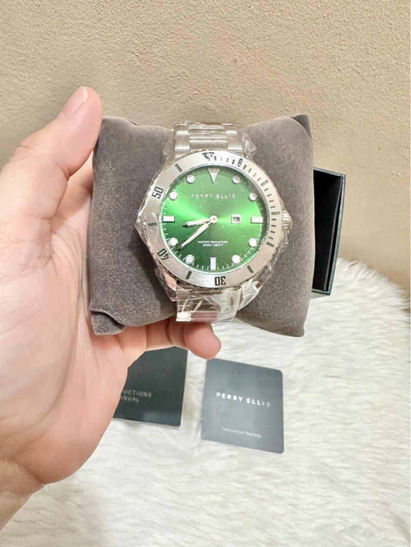 Original Perry Ellis Mens Watch Deep Diver Quartz Luminous Watch with ...