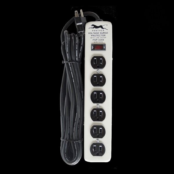 Panther 6 Gang Surge Suppressor with Switch and 5-Meter Extension Cord ...