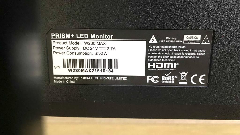Prism 28" Monitor W280 Max, Computers & Tech, Parts & Accessories, Monitor Screens on Carousell