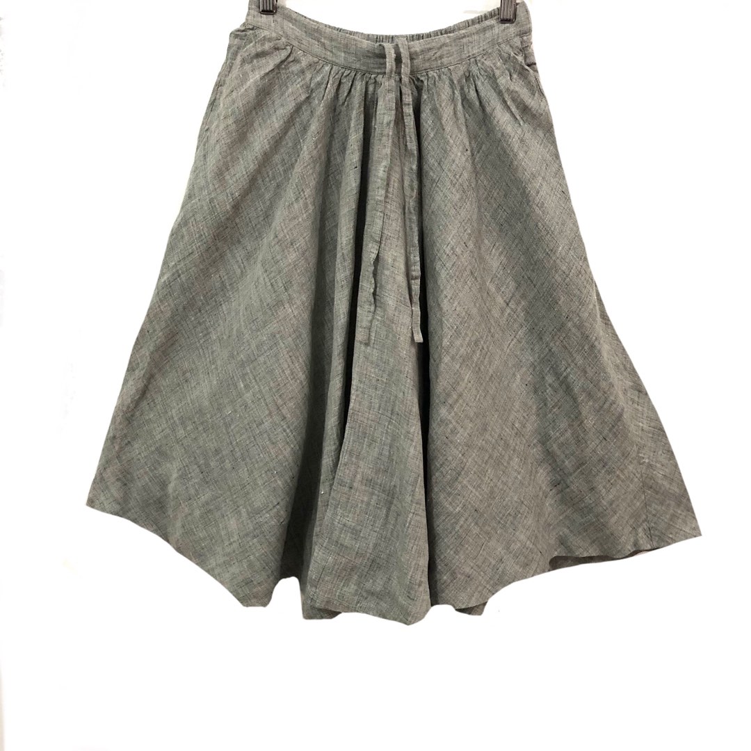 Rare Ichi Japan 100% Linen Artisans Wide Volumed Flare Midi Skirt ...