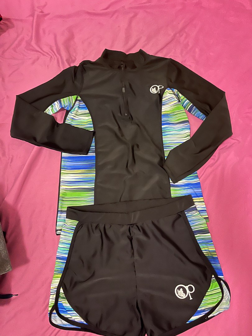 Rash guard (top and shorts), Women's Fashion, Swimwear, Rash guard on ...