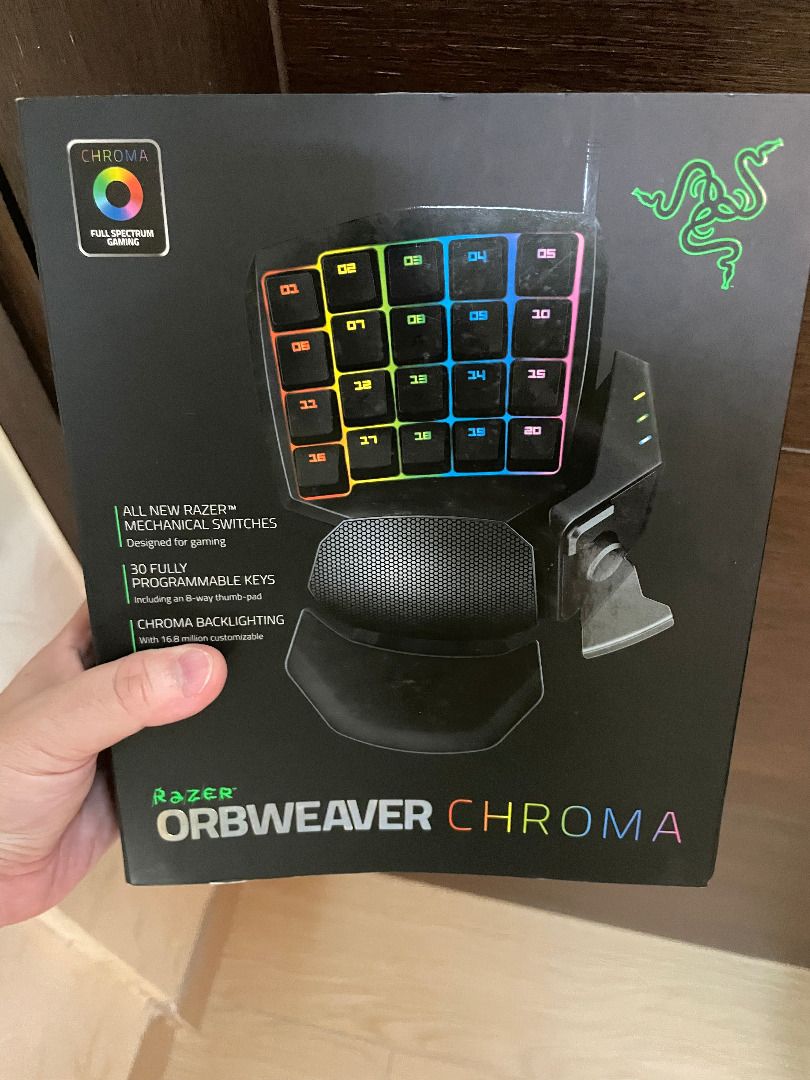 Razer Orbweaver Chroma gaming keypad 單手鍵盤, 電子遊戲, 遊戲機配件, 手掣 - Carousell